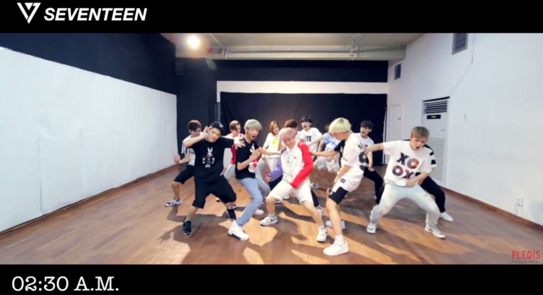 SEVENTEEN showcases choreography for "Adore U" in fixed cam dance practice