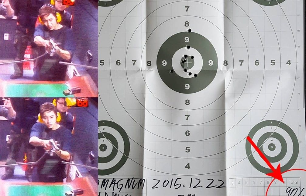 EXO's Chanyeol impresses with near perfect score at gun firing range ...