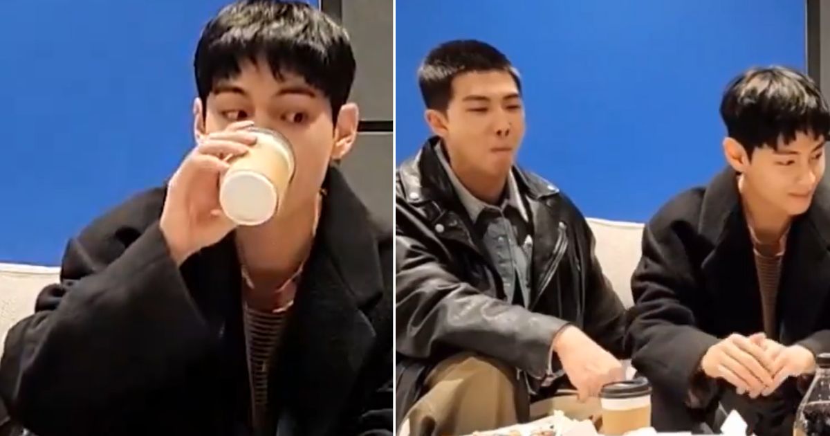 ARMYs Joke About The Real Contents Of BTS V's Cup After His Interaction With RM - Koreaboo