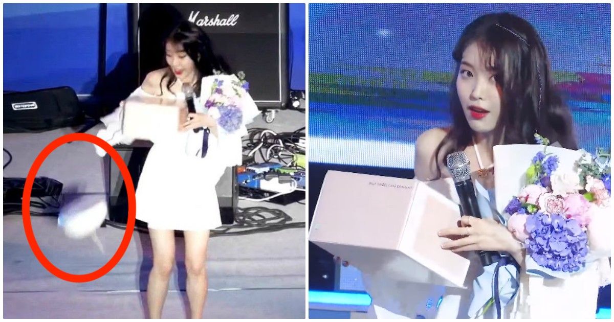 IU's Reaction To Dropping Her Birthday Cake On Stage Was Relatable AF ...