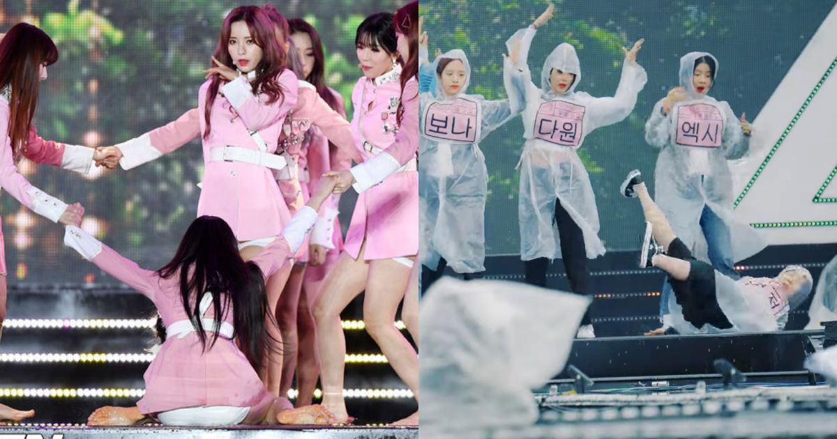 Multiple Idols Slip And Fall On Stage "Show Champion" Outdoor Rehearsal ...