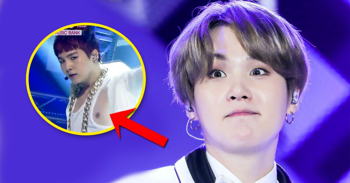 BTS's Suga Had The Cutest Reaction To His Wardrobe Malfunction