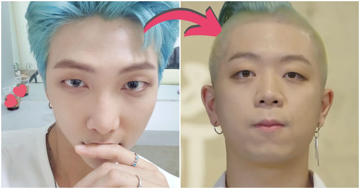 BTS's Hair Stylist Explains How You Can Get RM's Stunning Sky Blue Hair ...