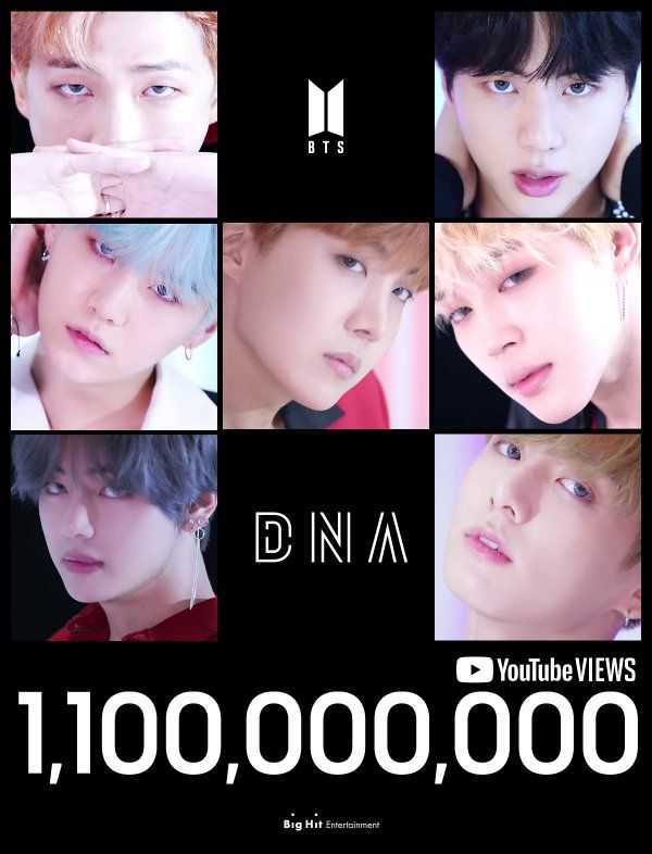 BTS's "DNA" MV Surpasses 1.1 Billion Views, Becoming Their First MV To ...