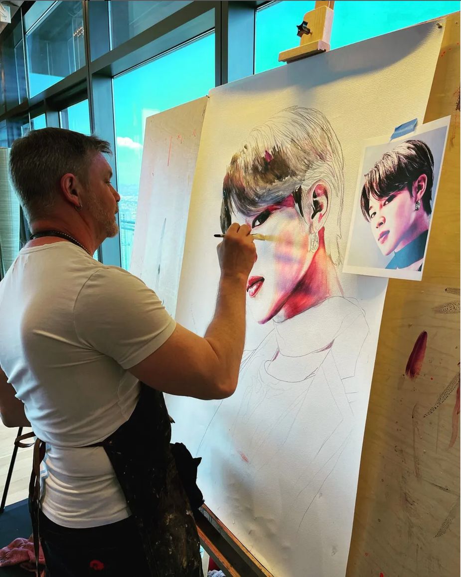 Internationally Renowned Artist Rob Prior Paints Portraits Of BTS At ...